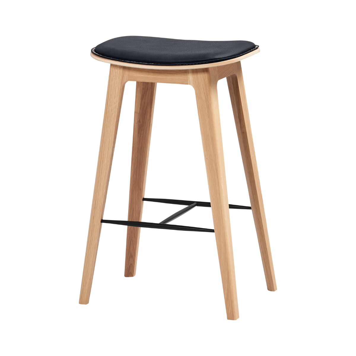 Nordic Bar Stool Oak - Exklusiv barstol i ek och läder | SACKit